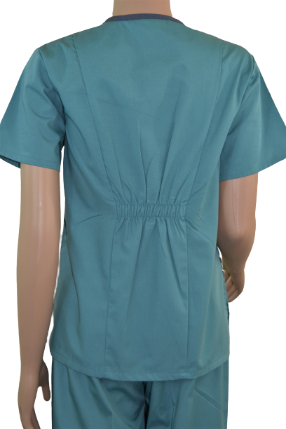 T202: Surgical green with grey trim – Janet Scrubs