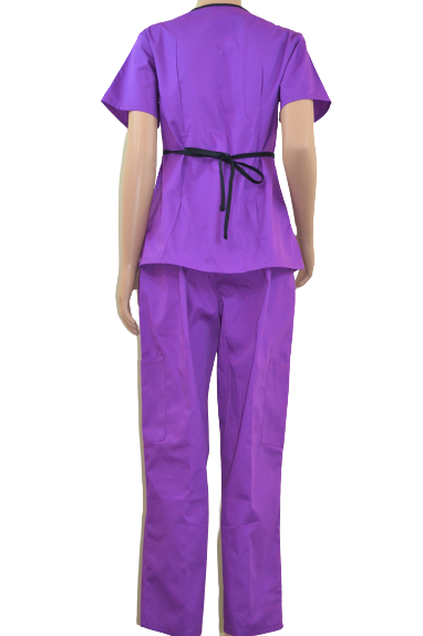 S201: Purple With Black Trim – Janet Scrubs