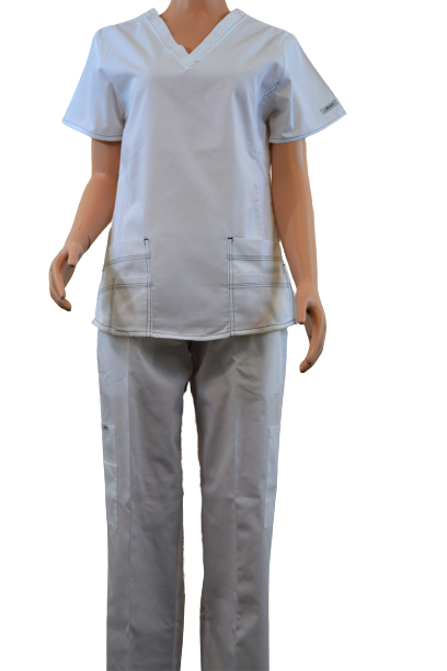 S301: White With Black Stitches – Janet Scrubs