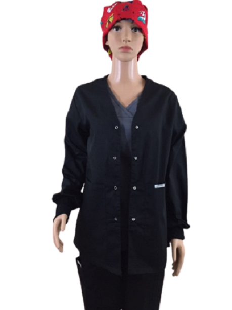 Black Warm-Up Jacket – Janet Scrubs